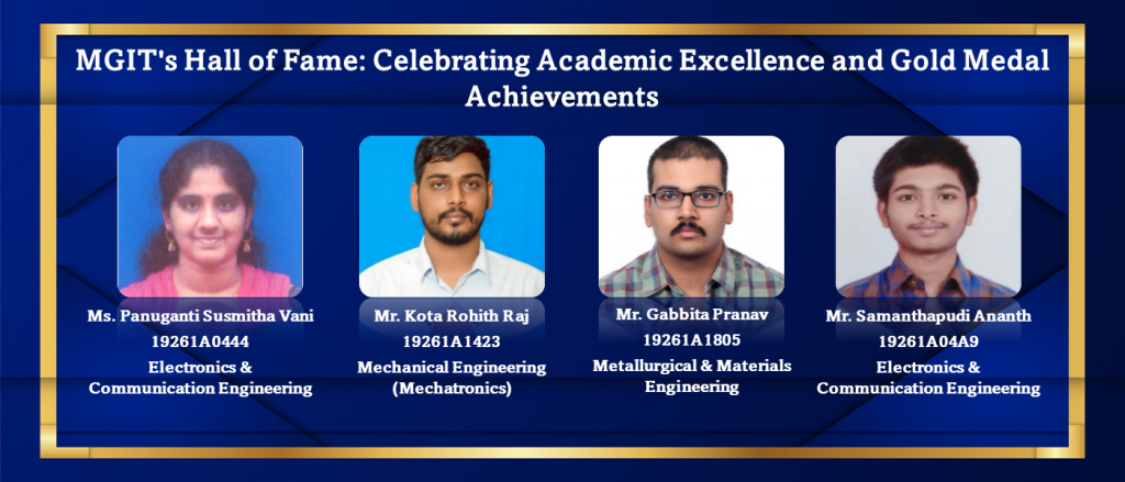 MGIT Achievers: Students Clinch Top Honors with JNTUH Gold Medals - MGIT