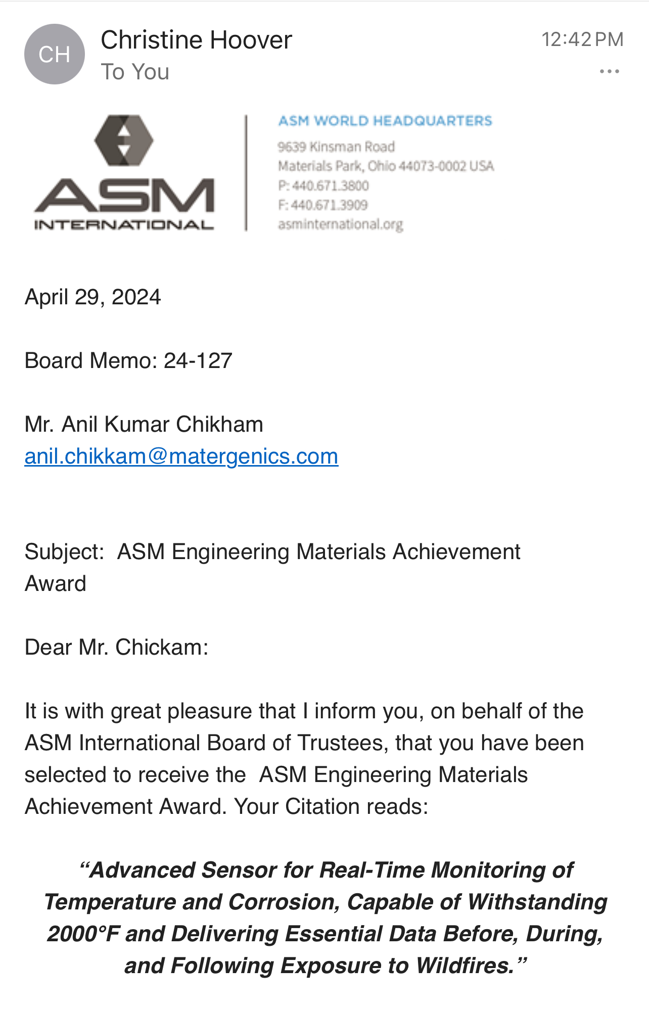 Hearty congratulations to Mr. Anil Kumar Chikkam (Alumnus, MMT, MGIT ...