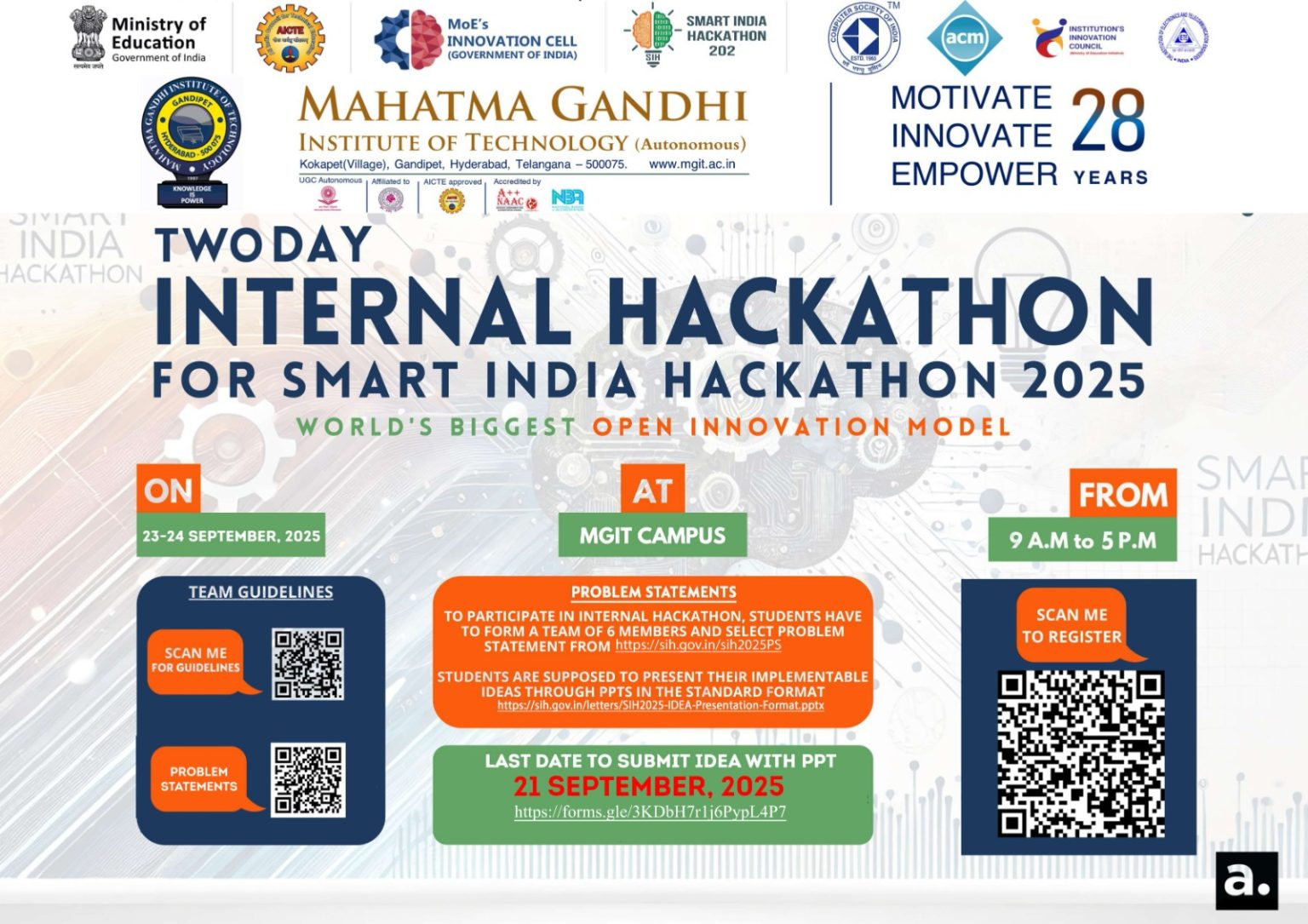 MGIT Internal Hackathon for Smart India Hackathon 2025 - MGIT